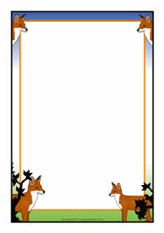 Fox-themed A4 page borders (SB5447) - SparkleBox
