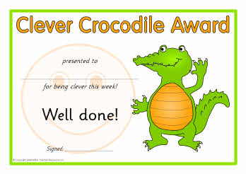 Crocodile award certificates (SB5516) - SparkleBox