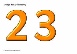 Orange display numbering (SB5524) - SparkleBox