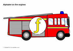 Alphabet on fire engines (SB5538) - SparkleBox