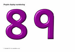 Purple display numbering (SB5556) - SparkleBox