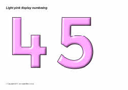 Light pink display numbering (SB5564) - SparkleBox