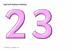 Light pink display numbering (SB5564) - SparkleBox