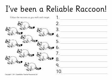 Raccoon-themed target sheets (SB5569) - SparkleBox