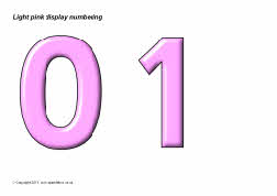 Light pink display numbering (SB5564) - SparkleBox