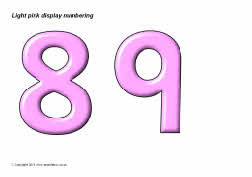 Light pink display numbering (SB5564) - SparkleBox