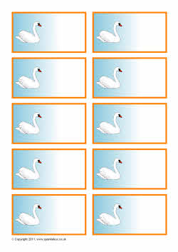 Duck, goose and swan editable peg labels (SB5645) - SparkleBox