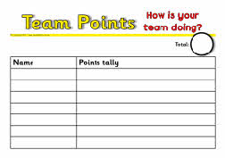 Editable team points wall charts (SB5657) - SparkleBox
