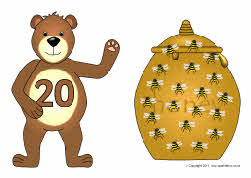 Bears and honey pots matching activity 0-20 (SB5679) - SparkleBox
