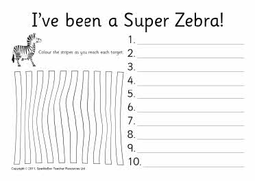 Zebra-themed target sheets (SB5682) - SparkleBox