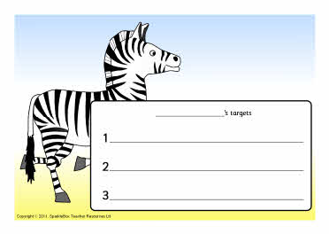 Zebra-themed target sheets (SB5682) - SparkleBox