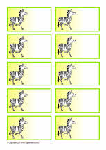 Safari animals editable peg labels (SB5717) - SparkleBox