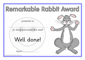 Rabbit award certificates (SB5711) - SparkleBox