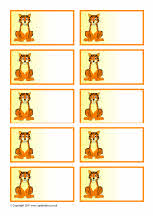 Jungle animals editable peg labels (SB5726) - SparkleBox