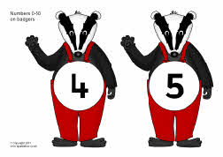 Numbers 0-50 on badgers (SB5744) - SparkleBox