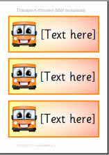 Transport-themed classroom label templates (SB5799) - SparkleBox