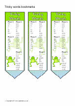Tricky words on bookmarks (SB5798) - SparkleBox