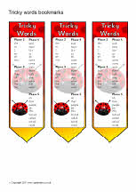 Tricky words on bookmarks (SB5798) - SparkleBox