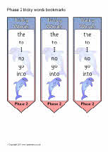 Phase 2 tricky words on bookmarks (SB5807) - SparkleBox