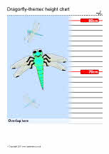 Dragonfly-themed children’s height chart (SB5809) - SparkleBox