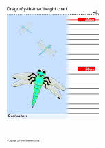 Dragonfly-themed children’s height chart (SB5809) - SparkleBox