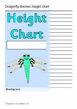 Dragonfly-themed children’s height chart (SB5809) - SparkleBox