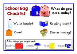 School bag checklist posters (SB5830) - SparkleBox
