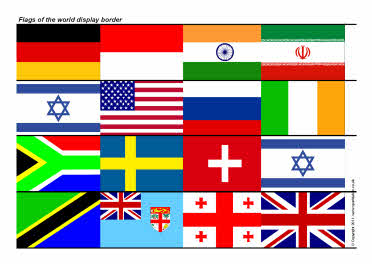 Flags of the world display border (SB5828) - SparkleBox