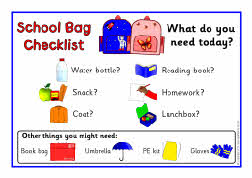 School bag checklist posters (SB5830) - SparkleBox