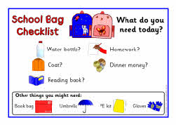School bag checklist posters (SB5830) - SparkleBox