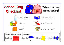 School bag checklist posters (SB5830) - SparkleBox