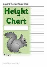 Squirrel-themed children’s height chart (SB5851) - SparkleBox