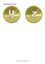 Alphabet on gold coins (SB5899) - SparkleBox