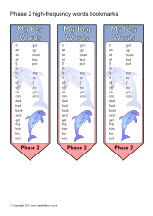 Phase 2 high-frequency words on bookmarks (SB5896) - SparkleBox