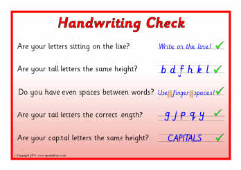Handwriting check reminder sheets (SB5910) - SparkleBox