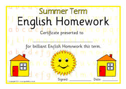 Literacy/English homework certificates (termly) (SB5917) - SparkleBox