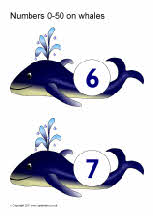 Numbers 0-50 on whales (SB5919) - SparkleBox
