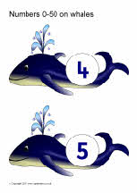 Numbers 0-50 on whales (SB5919) - SparkleBox