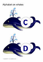Alphabet on whales - capitals (SB5923) - SparkleBox