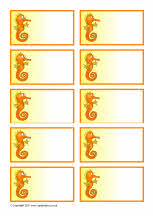 Sea life-themed editable peg labels (SB5927) - SparkleBox