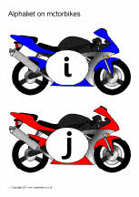 Alphabet on motorbikes (SB5944) - SparkleBox