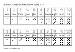 Numbers, words and dots number tracks 1-10 (SB5980) - SparkleBox
