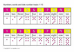 Numbers, words and dots number tracks 1-10 (SB5980) - SparkleBox