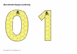 Bee-themed display numbering (SB6015) - SparkleBox