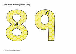 Bee-themed display numbering (SB6015) - SparkleBox