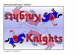 Medieval-themed group table signs (SB6060) - SparkleBox