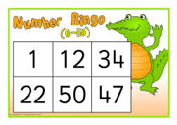 Numbers 0-50 bingo (SB6058) - SparkleBox