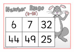 Numbers 0-50 bingo (SB6058) - SparkleBox