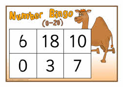 Numbers 0-20 bingo (SB6065) - SparkleBox