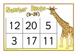Numbers 0-20 bingo (SB6065) - SparkleBox